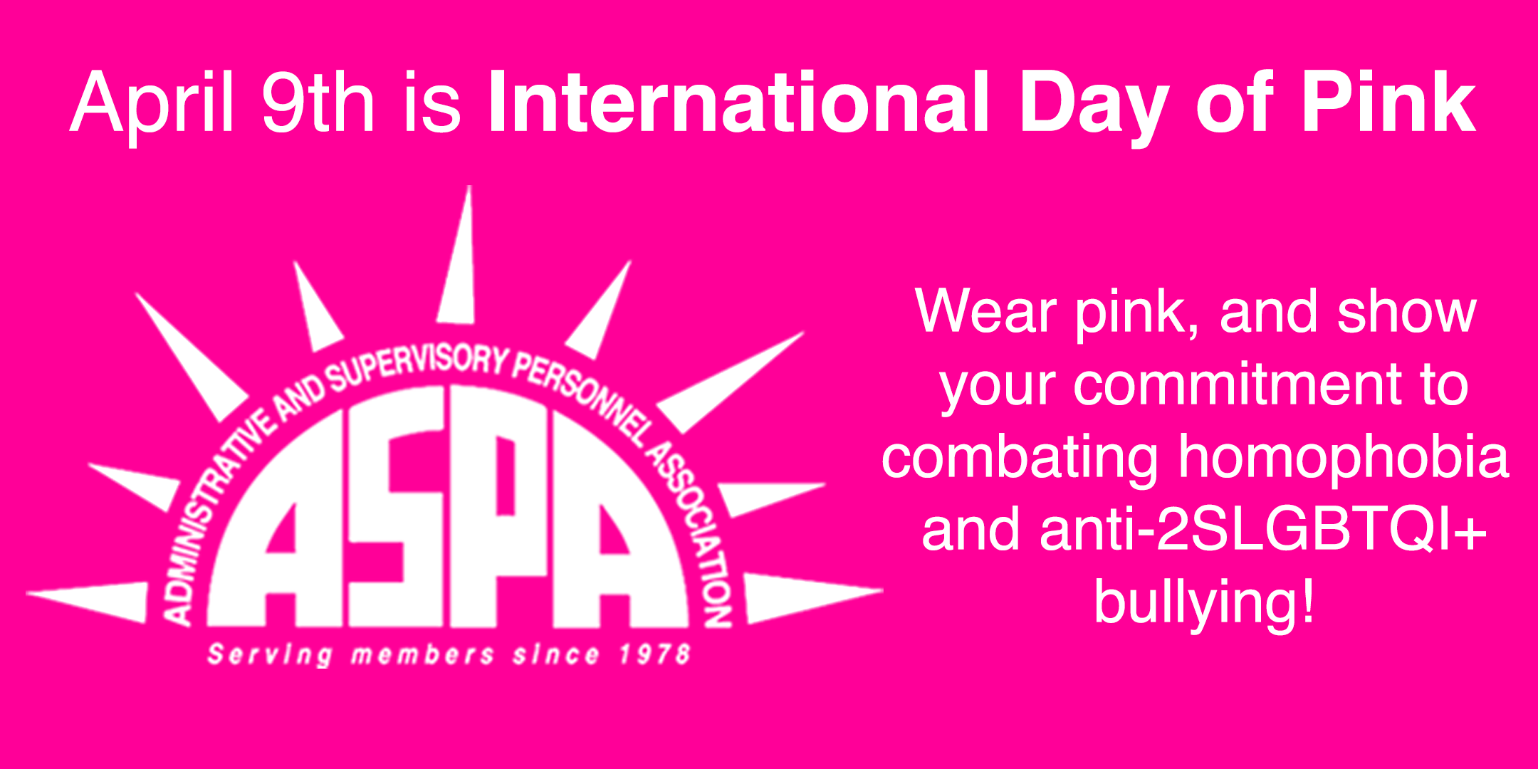 ASPA Day of Recognition: International Day of Pink